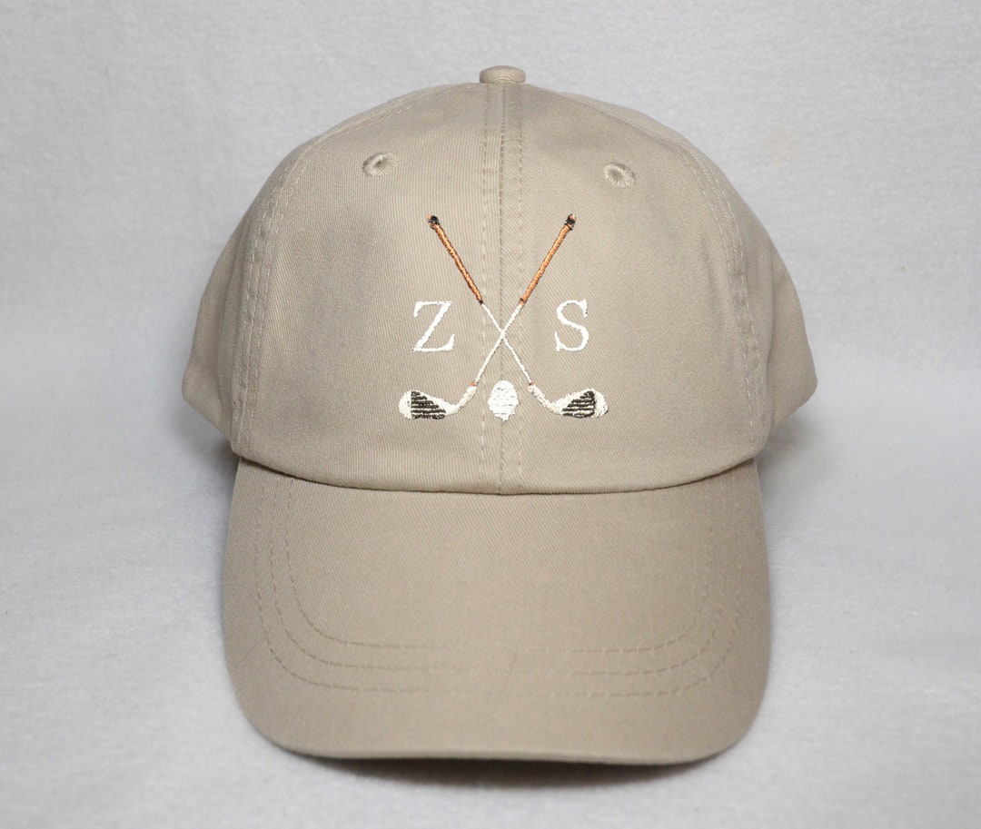 Custom Embroidered Golf Design Baseball Hat| Personalized Initials| DAD ...