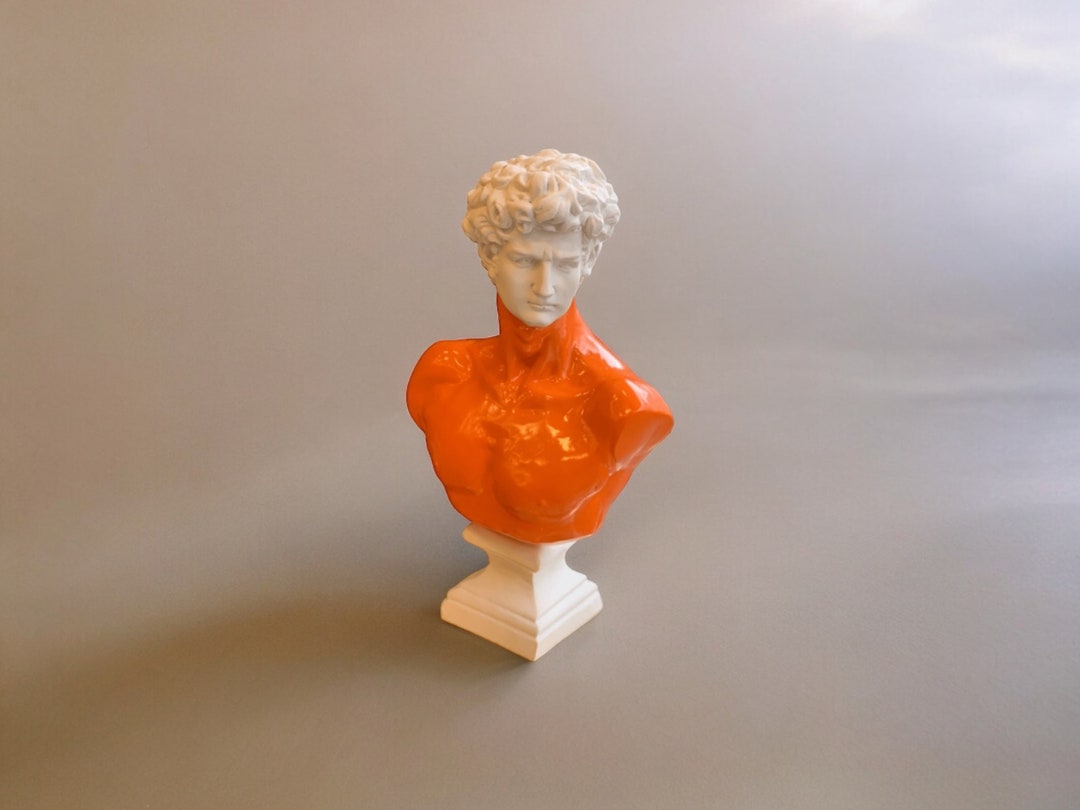 David God Statues, Pop Art Statue, Orange Sculpture, Roman Figured ...