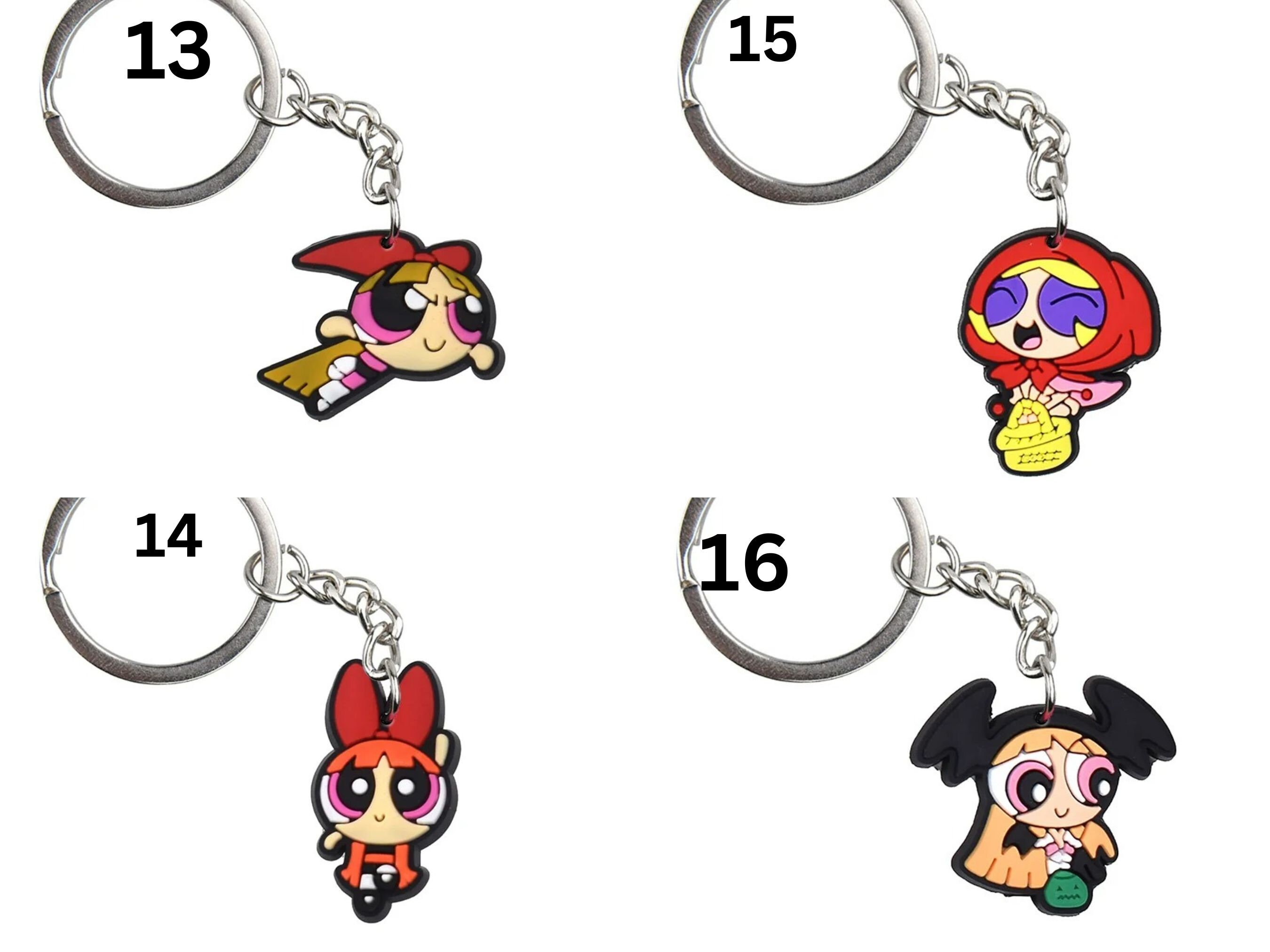 Powerpuff Girls Figures Buttercup Blossom Bubbles Bliss Keyrings ...