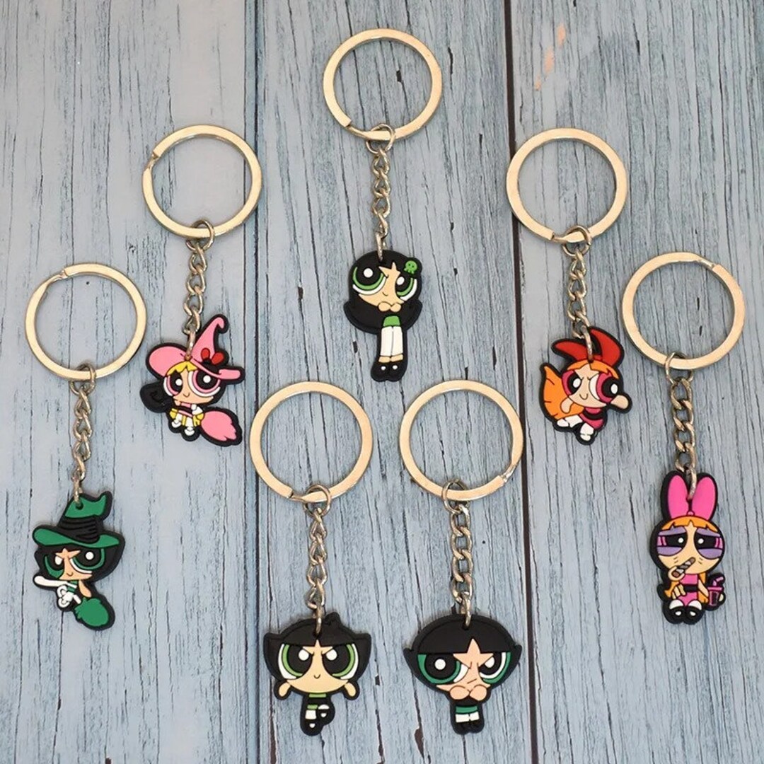 Powerpuff Girls Figures Buttercup Blossom Bubbles Bliss Keyrings ...