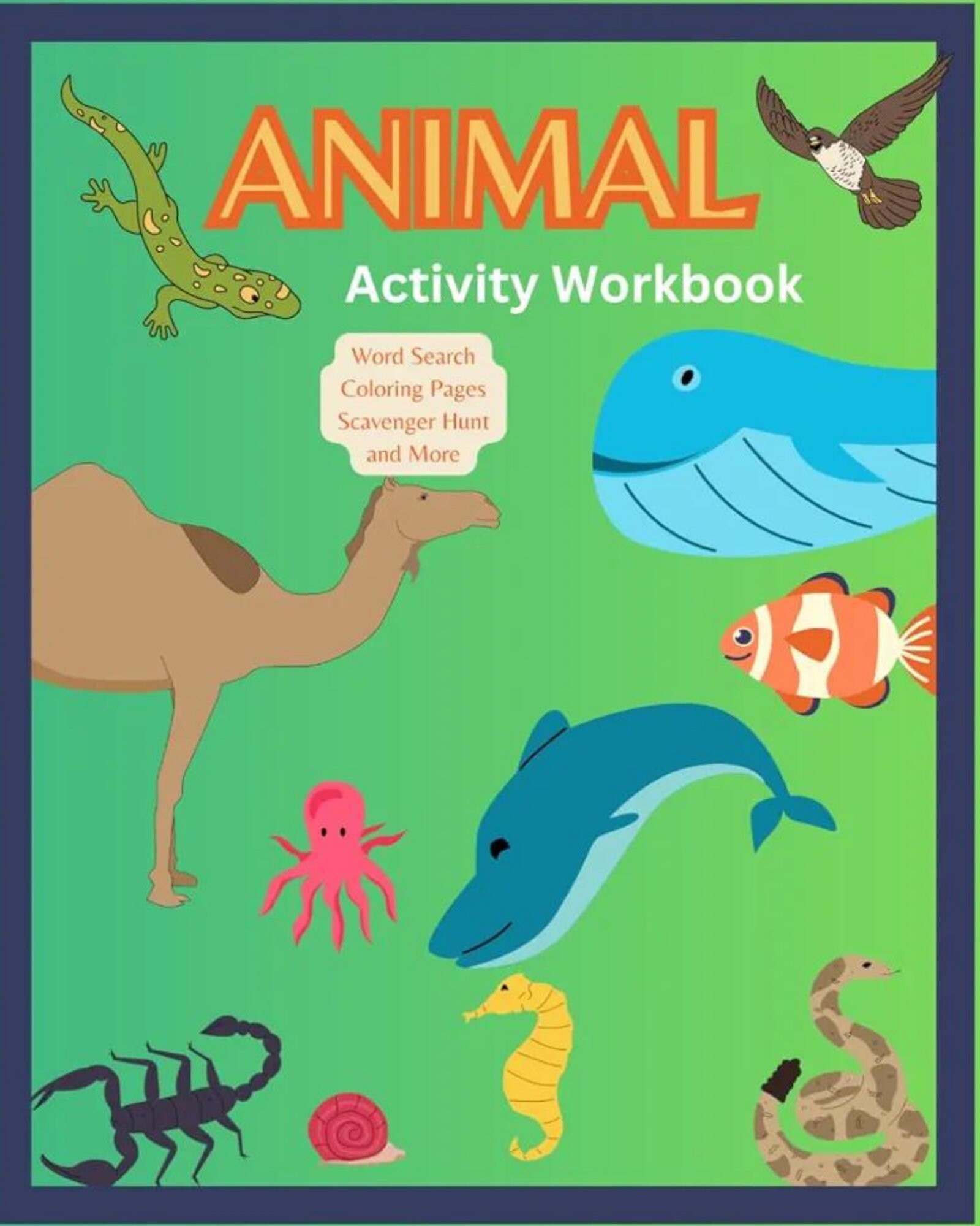 Animal Activity Workbook Word Search Coloring Pages and Scavenger Hunt ...