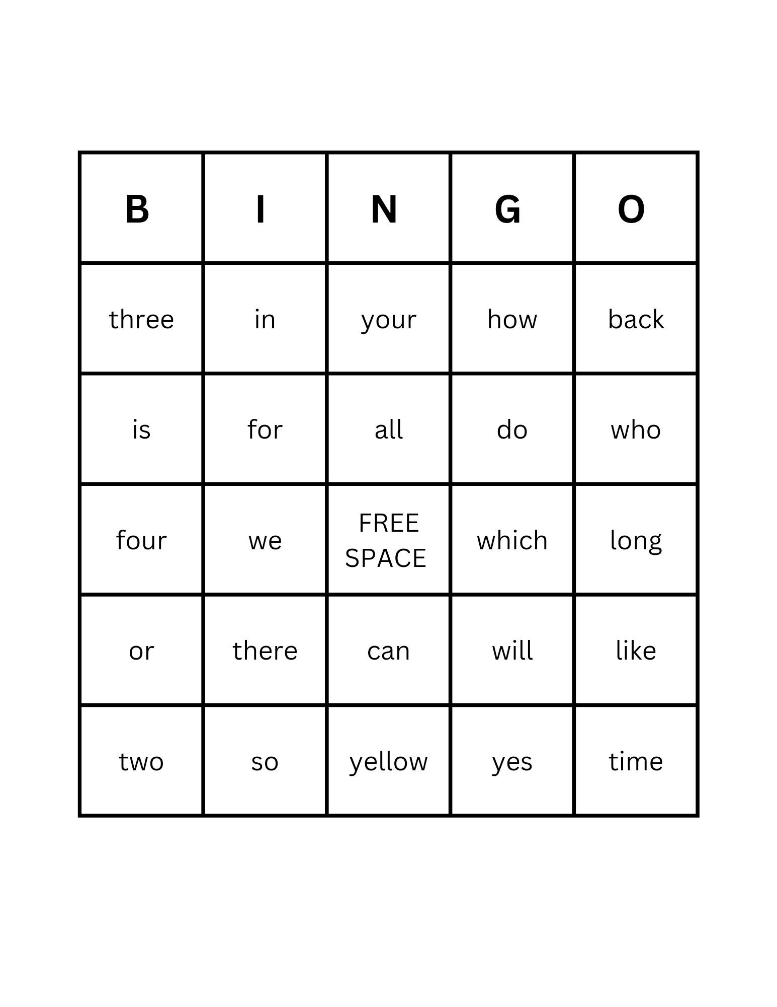 Sight Words Bingo Printable - Etsy