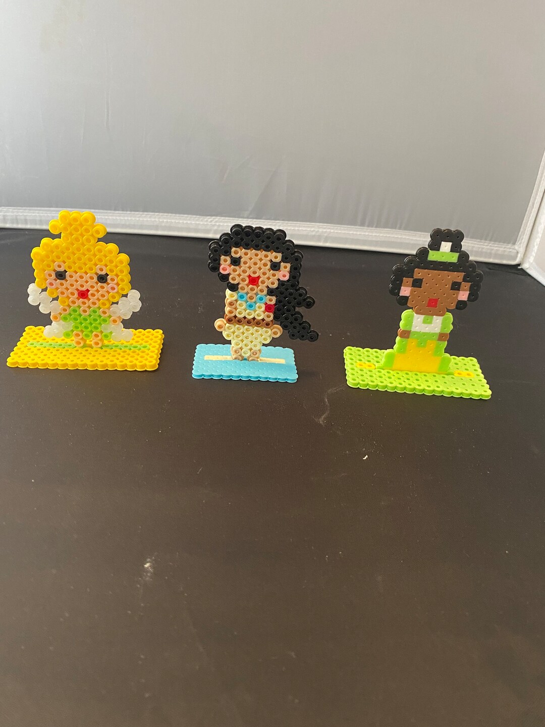 Disney Princesses Characters Perler Bead Figures With Stands. - Etsy