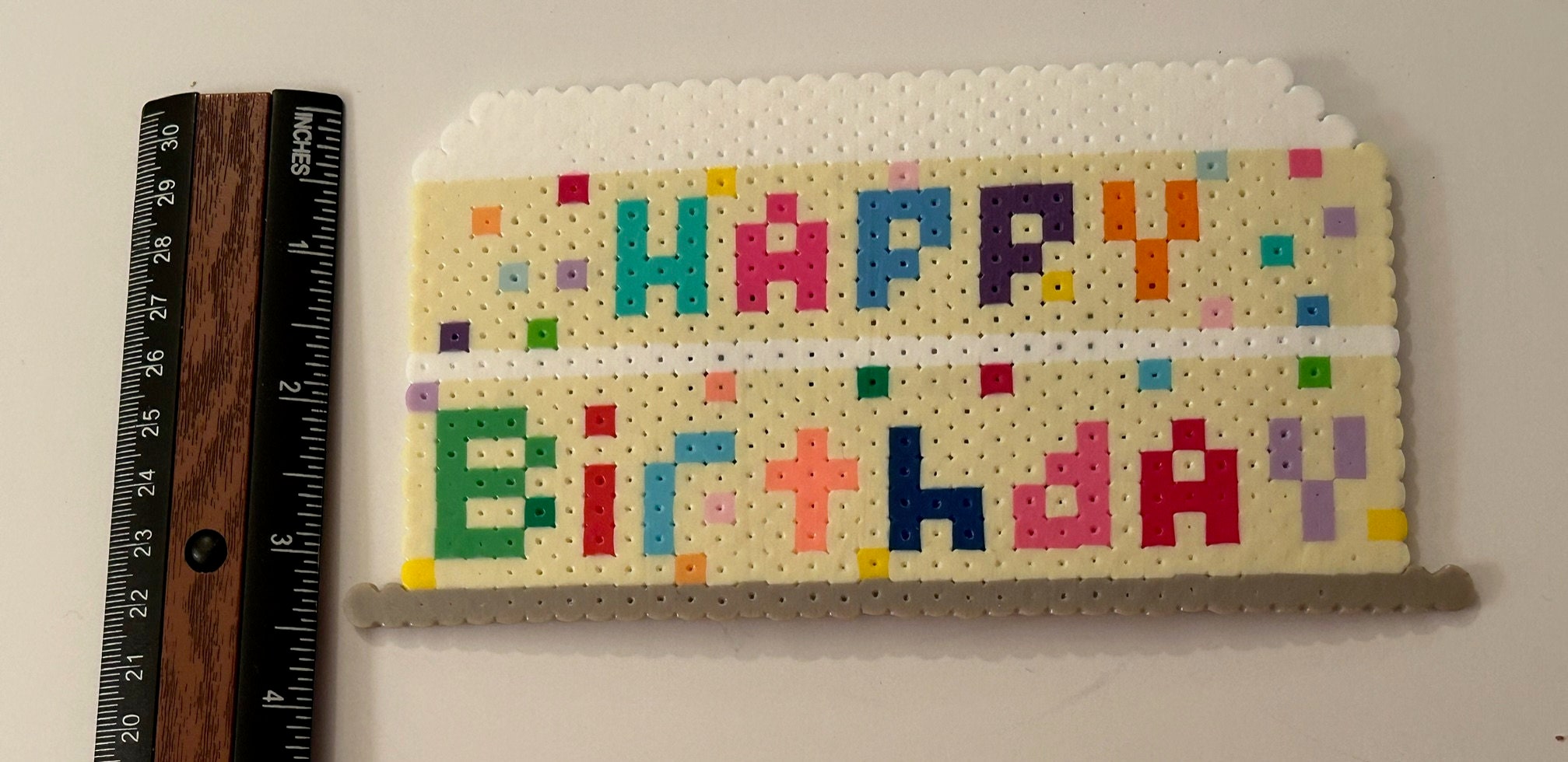 Happy Birthday Cake Chocolate or Vanilla Perler Bead Magnet - Etsy