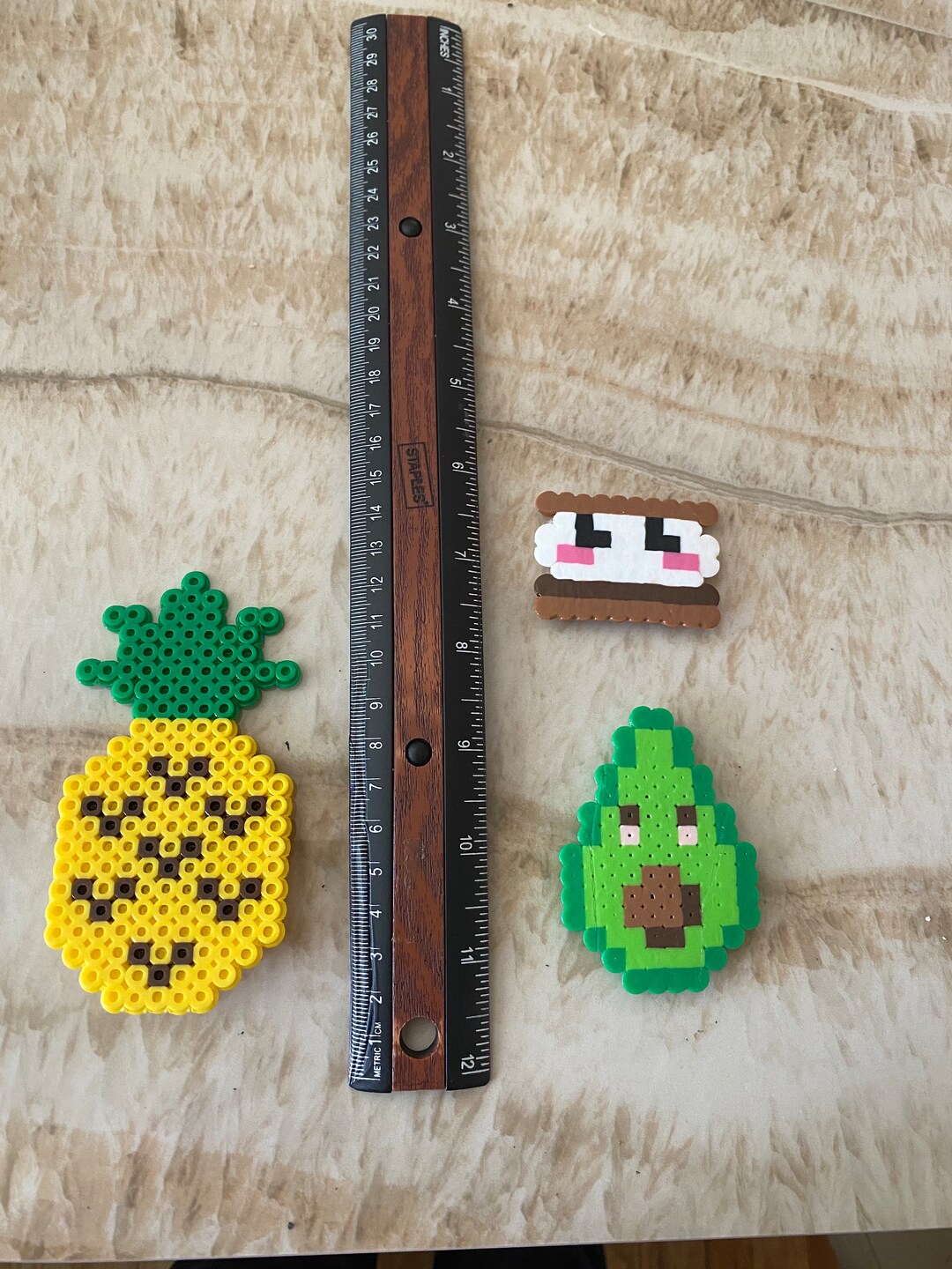 Food Perler Bead Magnets, Avocado, Pineapple, Smore and Ice Pop - Etsy