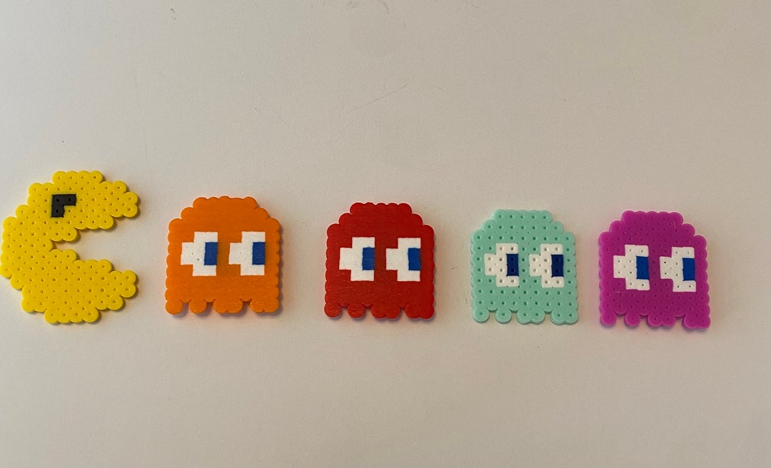PAC Man Set Perler Bead Magnet - Etsy