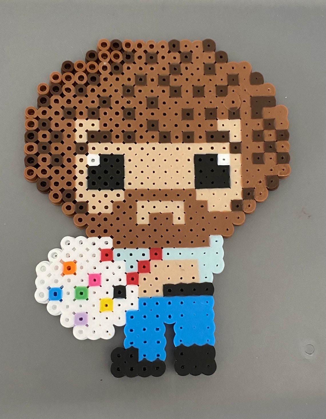 Bob Ross the Painter Perler Bead Figure Magnet - Etsy