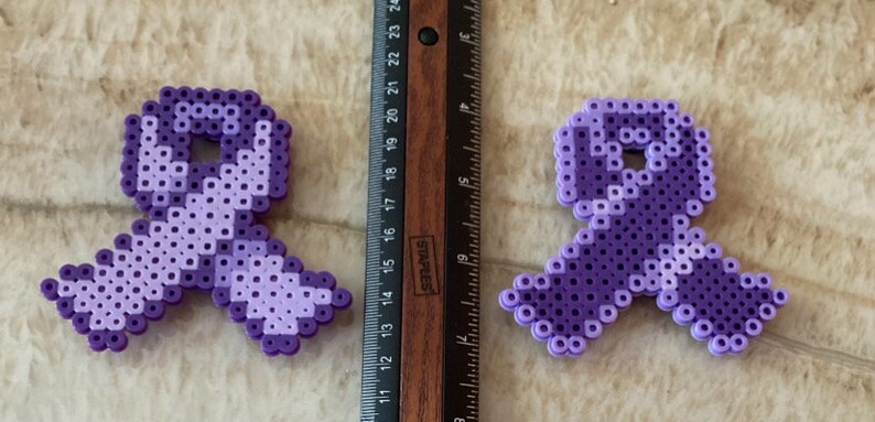 Breast Cancer Ribbon, Cancer Ribbon Perler Bead Magnets - Etsy