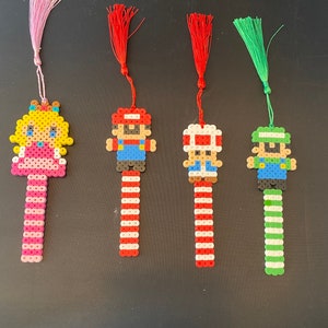 Mario Brothers Characters Perler Bead Bookmark With Tassel - Etsy