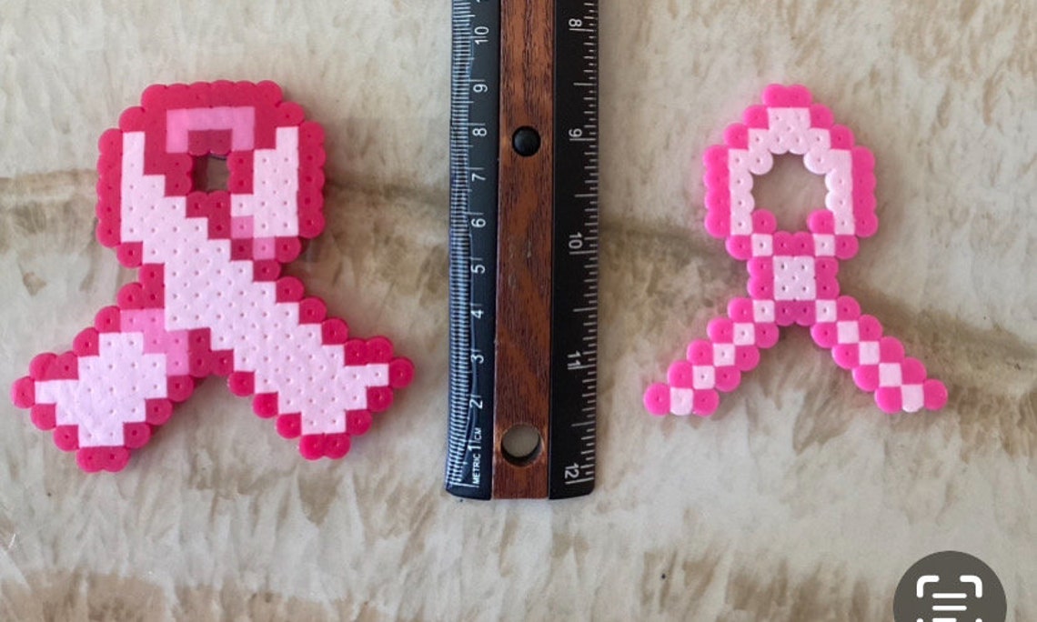 Breast Cancer Ribbon, Cancer Ribbon Perler Bead Magnets - Etsy