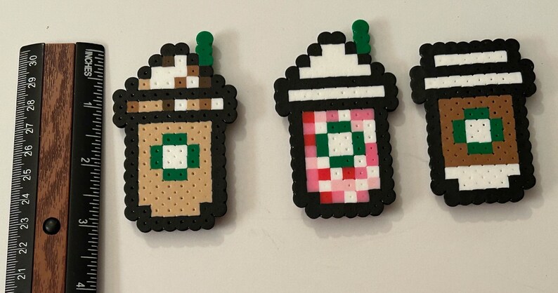 Starbucks Coffee Perler Bead Magnets - Etsy