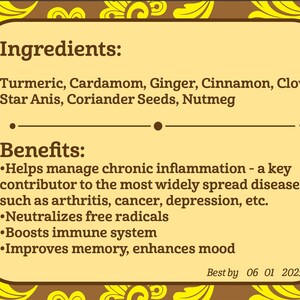 Golden Chai Natural Anti-inflammatory Anti-oxidant Drink - Etsy