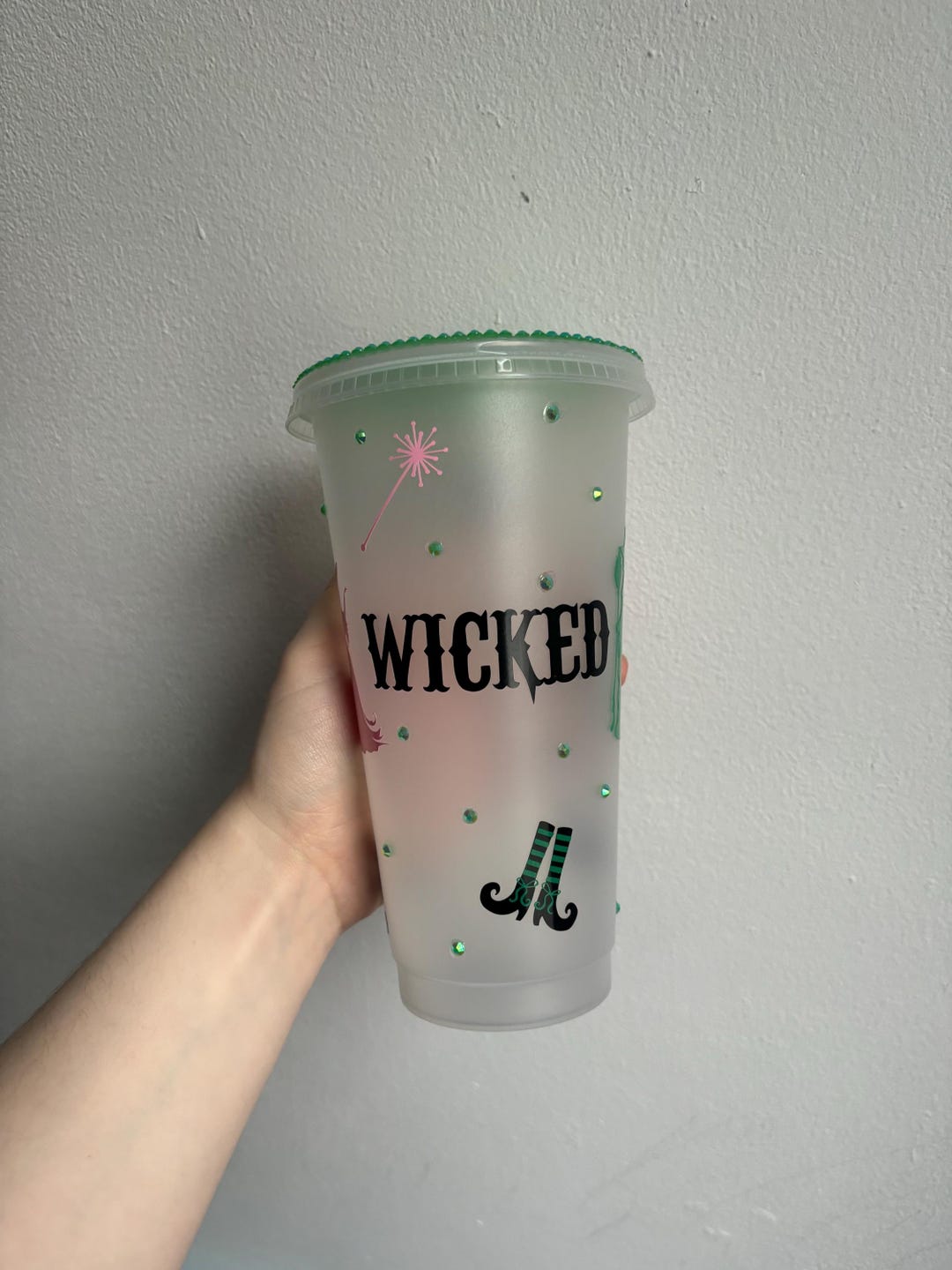 Wicked Inspired Cold Cup: Glinda and Elphaba, Rhinestone Lid Comes With ...