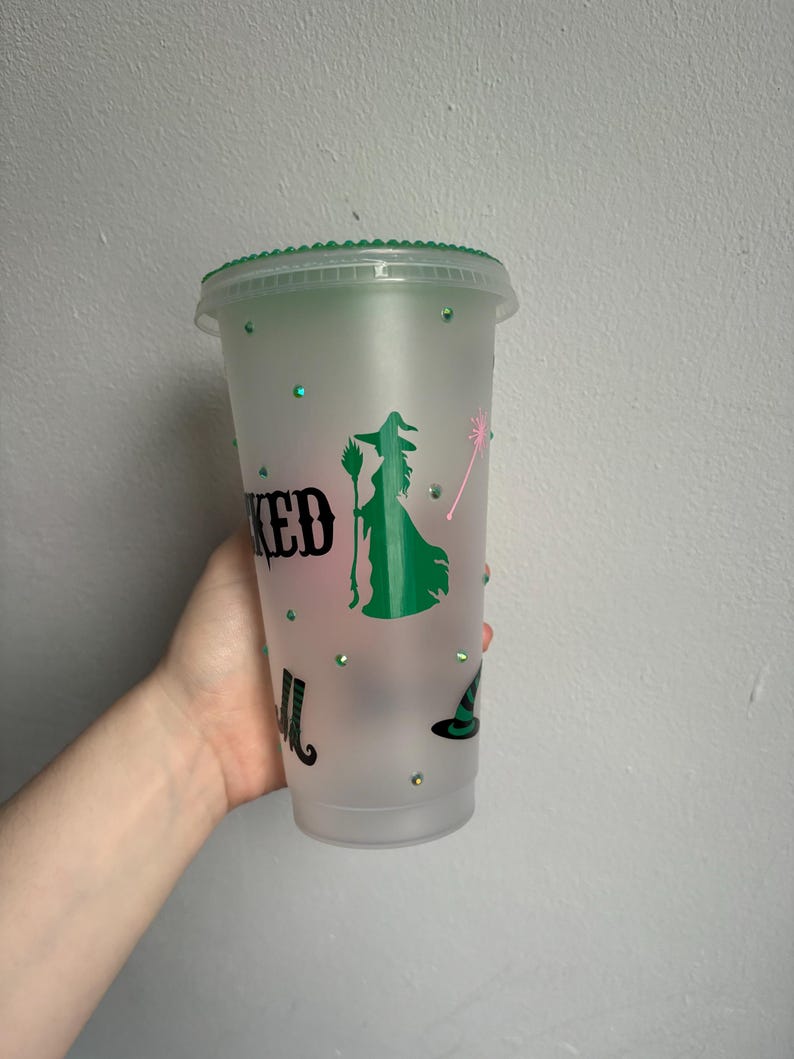 Wicked Inspired Cold Cup Glinda and Elphaba Cup Comes With Emerald ...
