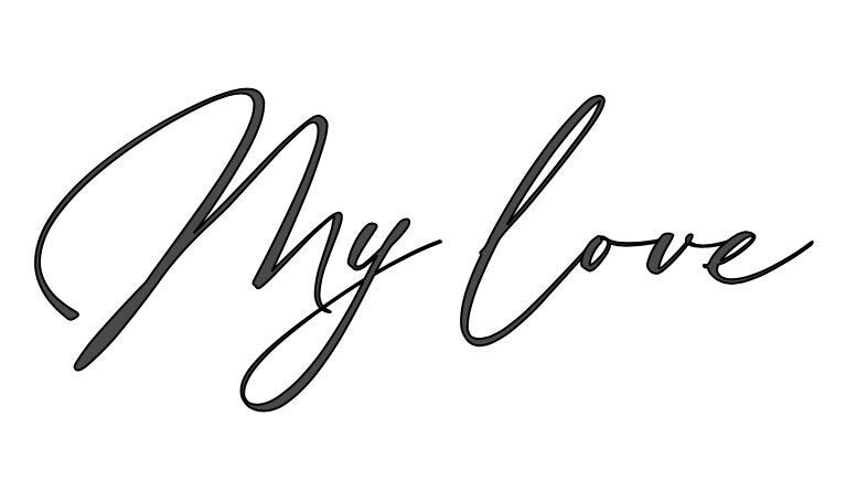 My Love Romantic Font Script With Heart Svg Cutting File for Cricut ...