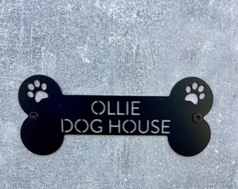 Dog House Sign| Metal Dog Sign| Dog Name Sign| Dog House Name Plate ...