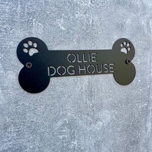Dog House Sign, Metal Dog Sign, Dog Name Sign, Dog House Name Plate ...