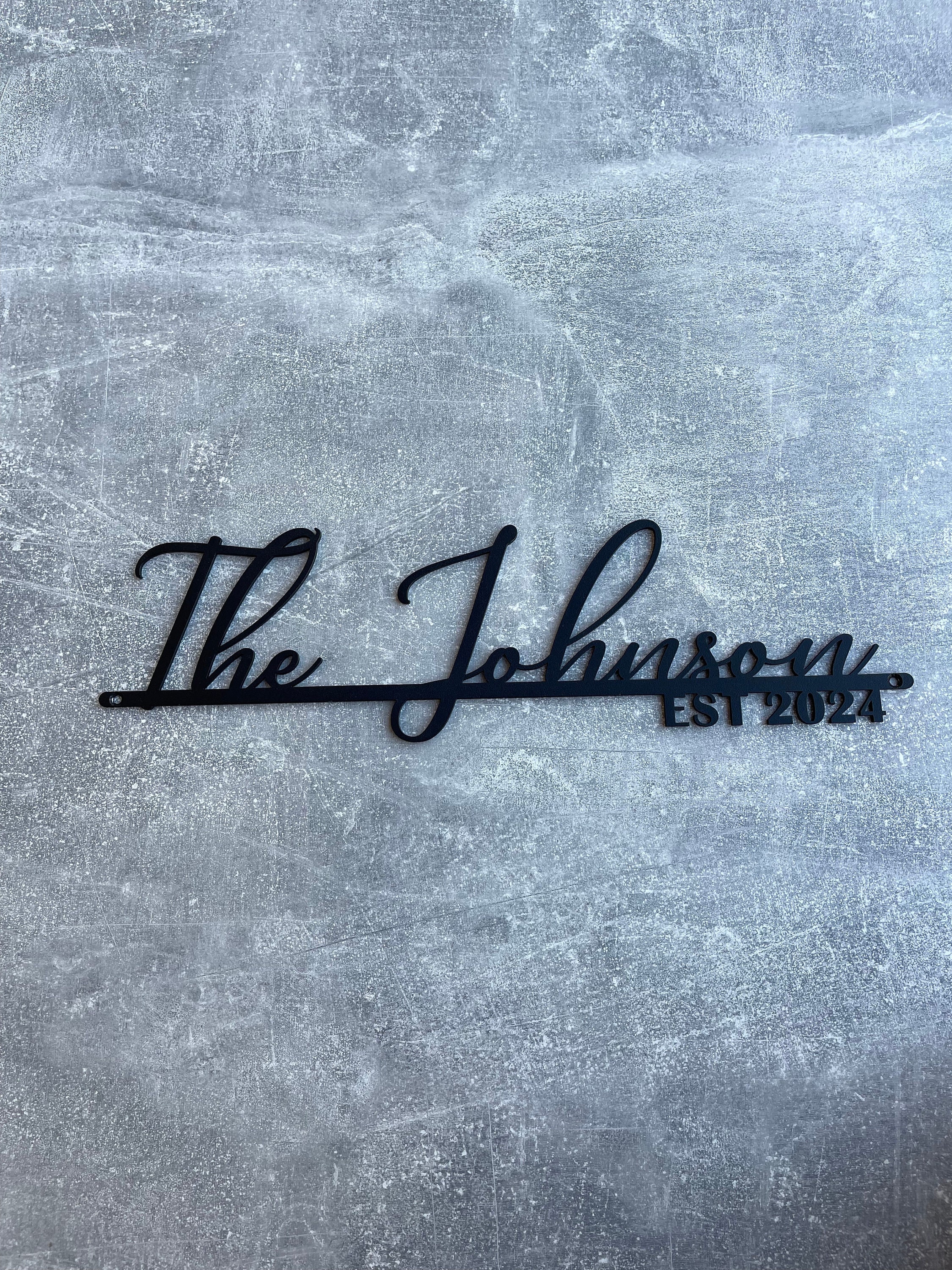 Home Name Plate ,last Name Sign, Custom Metal Sign, Metal Family Name ...