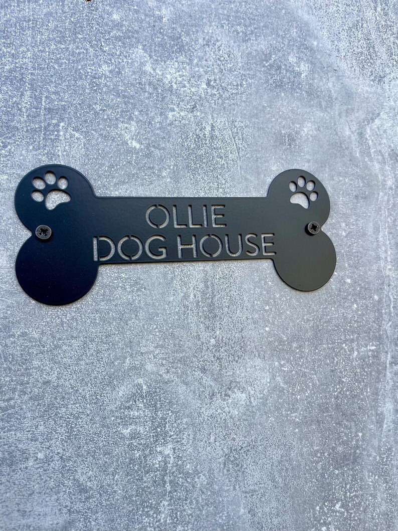 Dog House Sign, Metal Dog Sign, Dog Name Sign, Dog House Name Plate ...