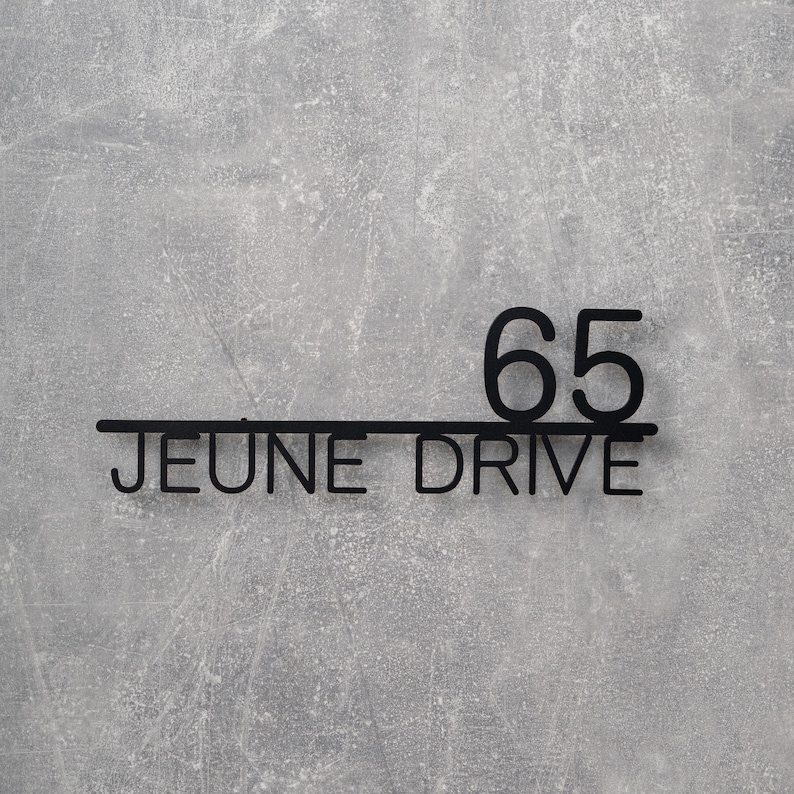 Modern Metal House Numbers Sign, Custom Minimalist Address Plaque ...