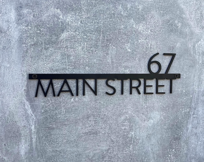 Modern House Numbers Letters | Modern Address Plaque | Large House ...