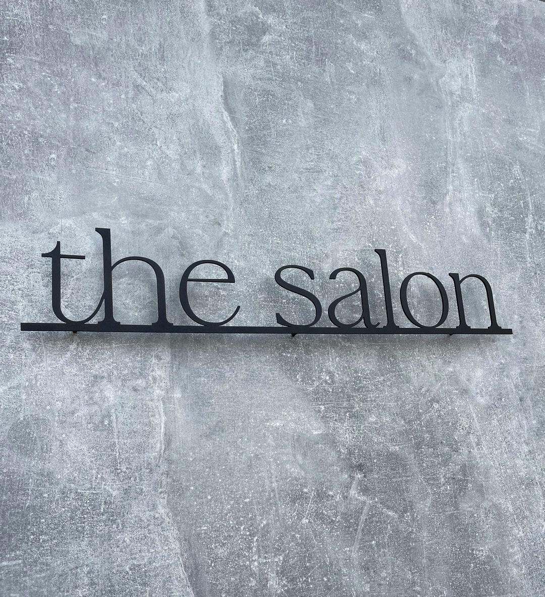 Salon Wall Sign, Custom Metal Sign, Outdoor Sign, Custom Metal Words ...