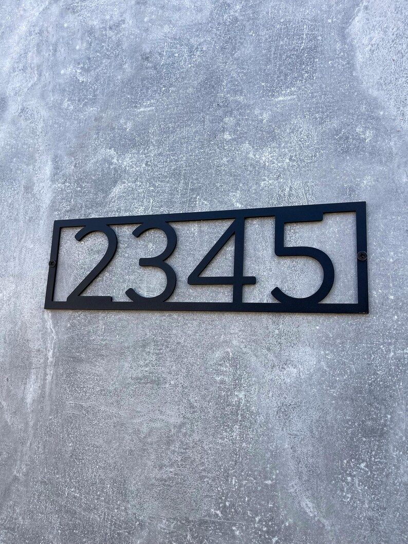 Modern House Number Address Sign, Modern Address Plaque, Modern Metal ...