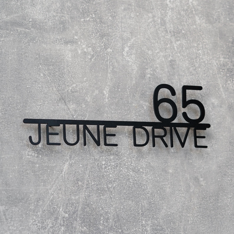 Modern Metal House Numbers Sign, Custom Minimalist Address Plaque ...