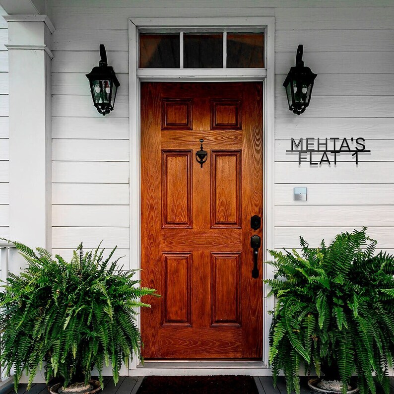 Metal House Number Sign, 2 Line Home Name, Address Number Sign, Metal ...