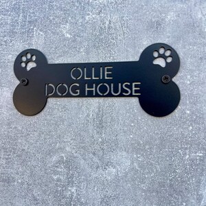 Dog House Sign, Metal Dog Sign, Dog Name Sign, Dog House Name Plate ...