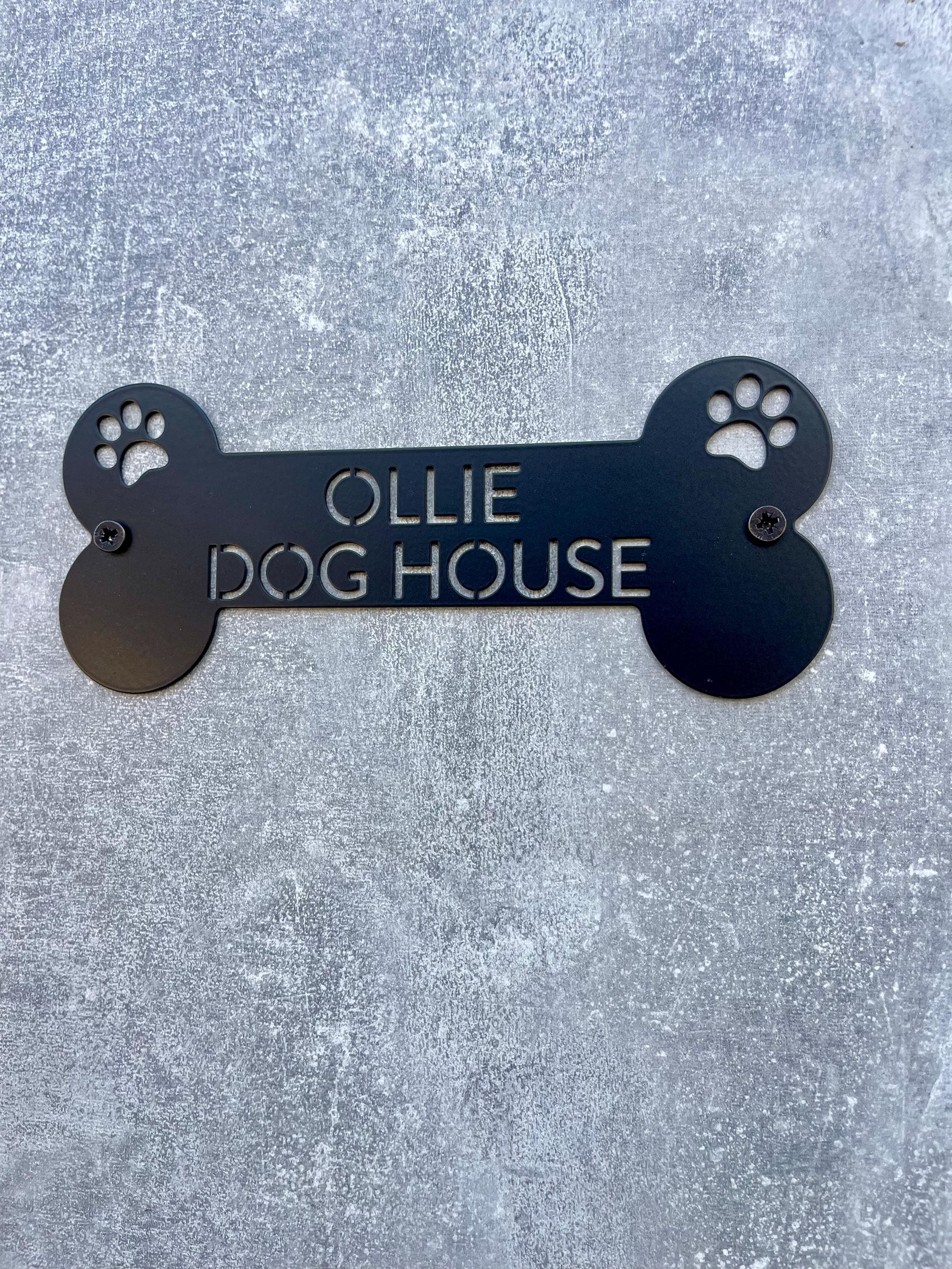 Dog House Sign, Metal Dog Sign, Dog Name Sign, Dog House Name Plate ...
