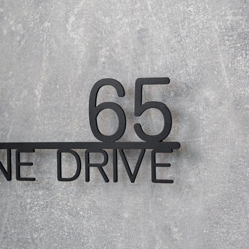 Modern Metal House Numbers Sign, Custom Minimalist Address Plaque ...