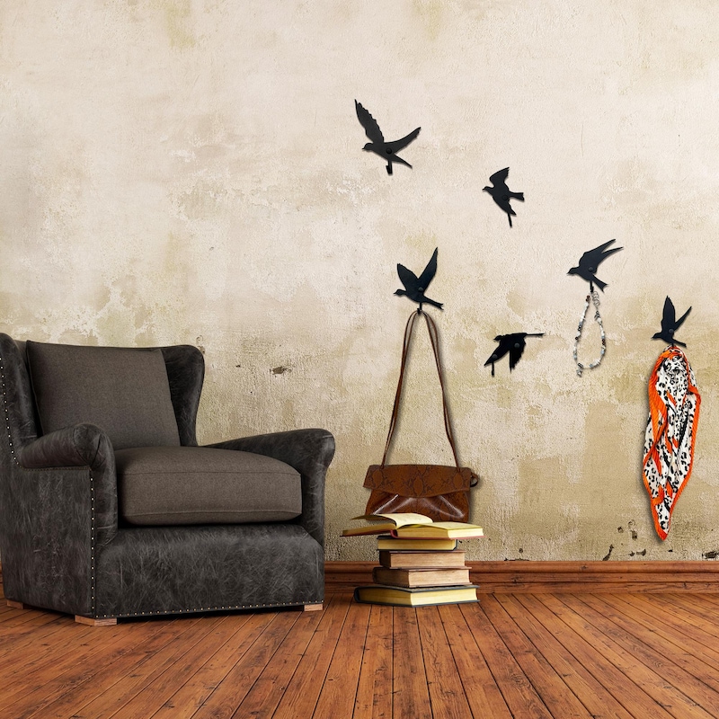 3 Metal Bird Coat Hooks - Etsy