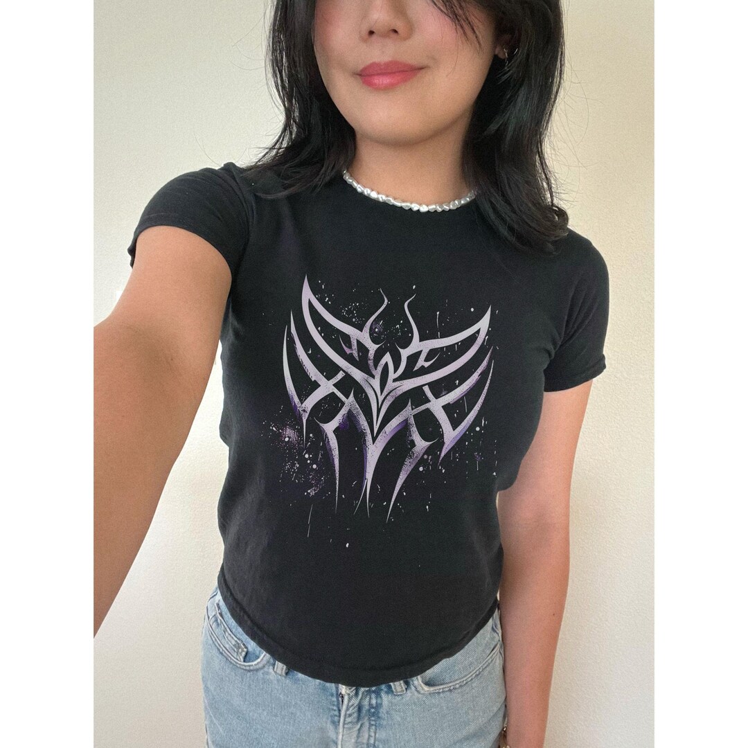 Y2k Cyber Grunge Baby Tee Y2k Cyberpunk, Y2k Goth Metal, Cyber Sigil ...