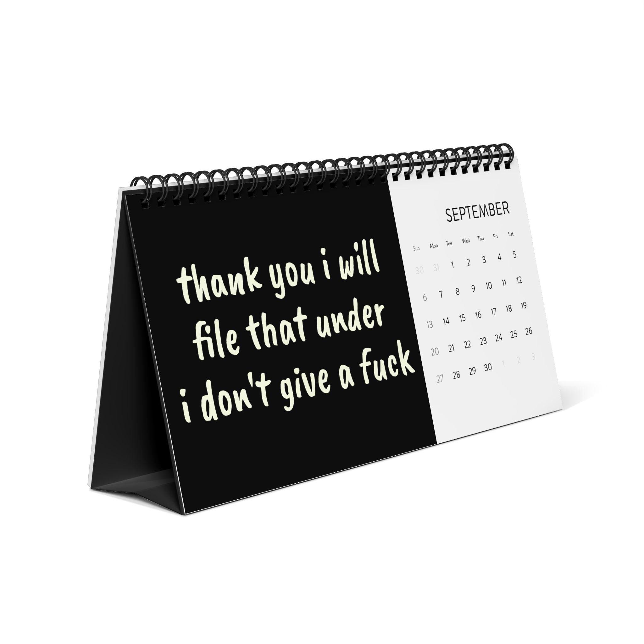 Sarcastic Calendar 2026, Funny Desk Calendar for Office, Dark Humor ...