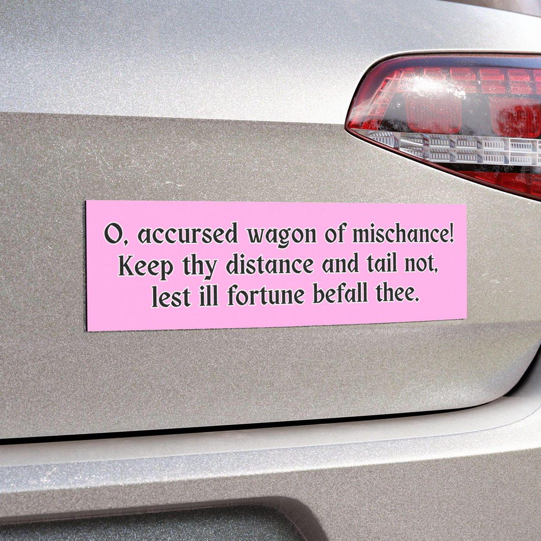 Weird Medieval Bumper Sticker - Gothic Cursed Car Magnet, Paganism ...