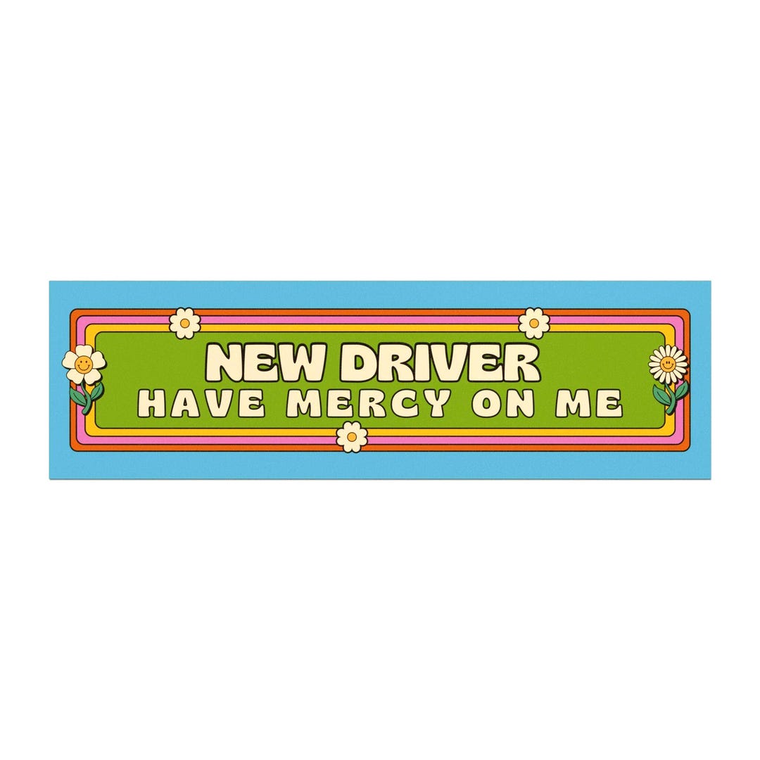 Pls Be Nice New Driver Bumper Sticker Genz New Driver Cute Car Magnet ...