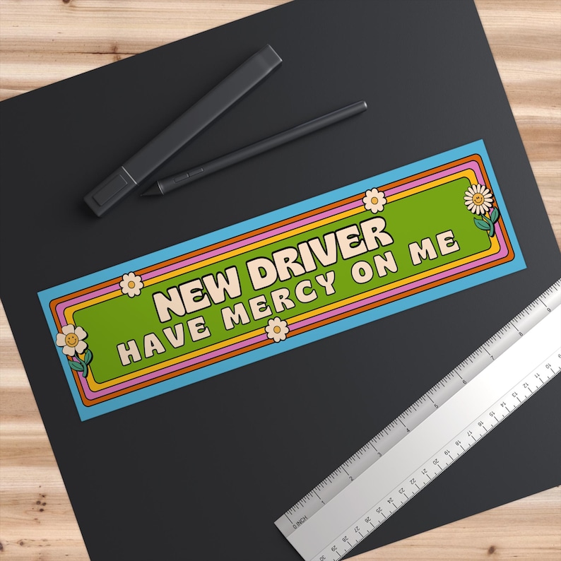 Pls Be Nice New Driver Bumper Sticker Genz New Driver Cute Car Magnet ...