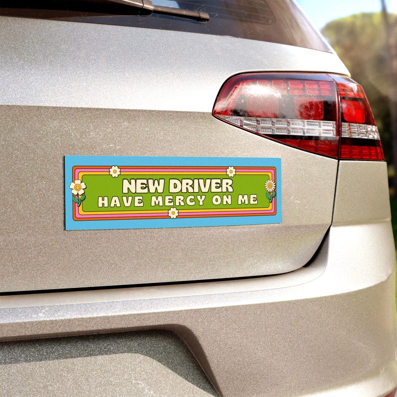 Pls Be Nice New Driver Bumper Sticker Genz New Driver Cute Car Magnet ...