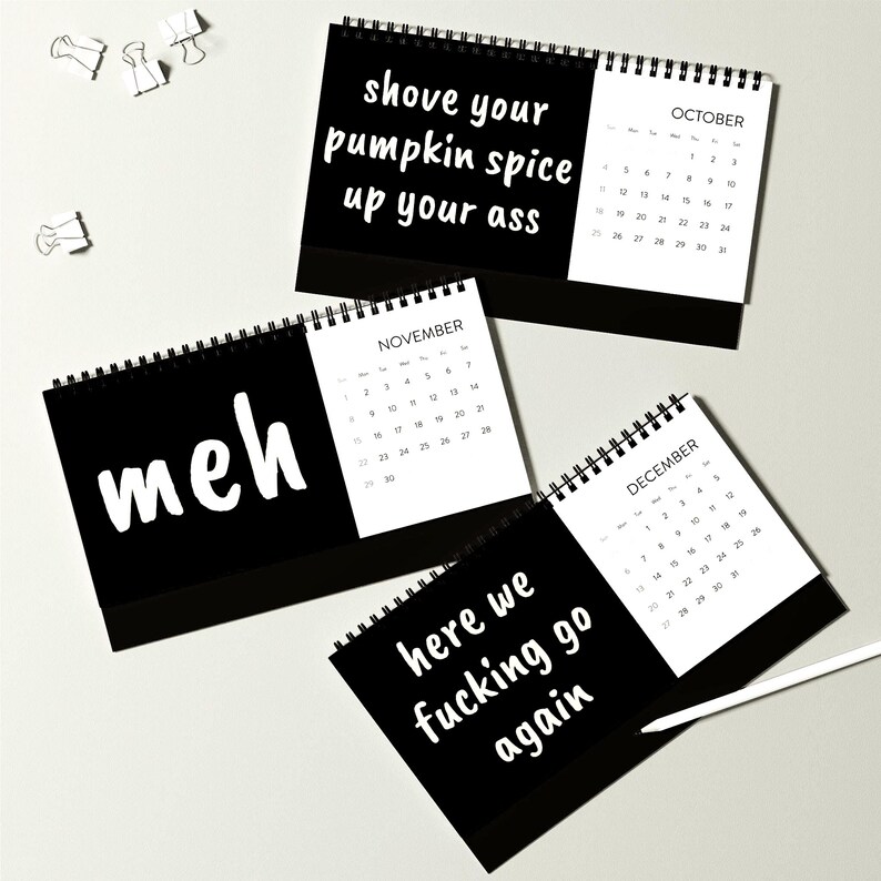 Sarcastic Calendar 2026, Funny Desk Calendar for Office, Dark Humor ...