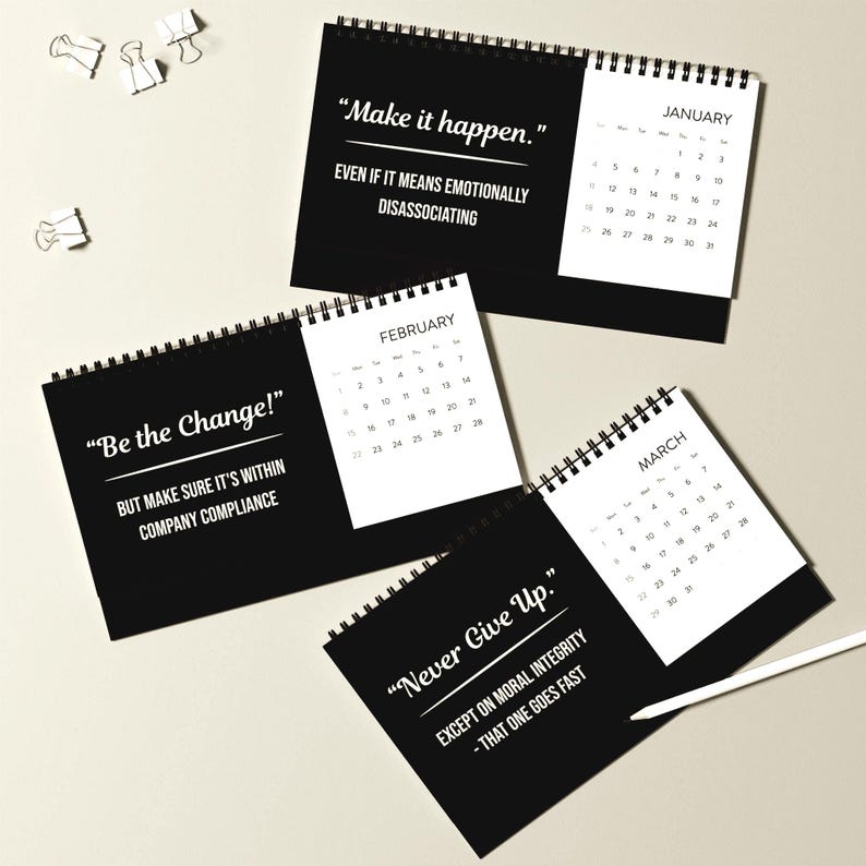 Sarcastic 2026 Desktop Calendar, Sassy Demotivational Calendar, Funny ...