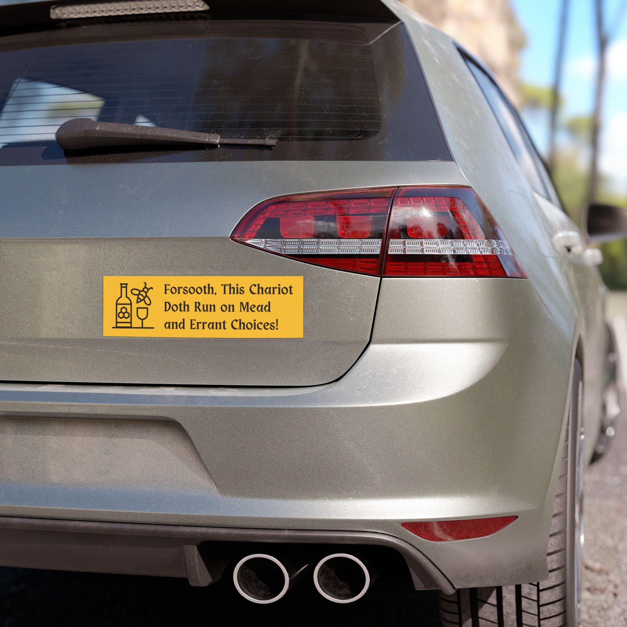 Funny Medieval Bumper Sticker, Goofy Ren Faire Car Magnet, Silly Car ...
