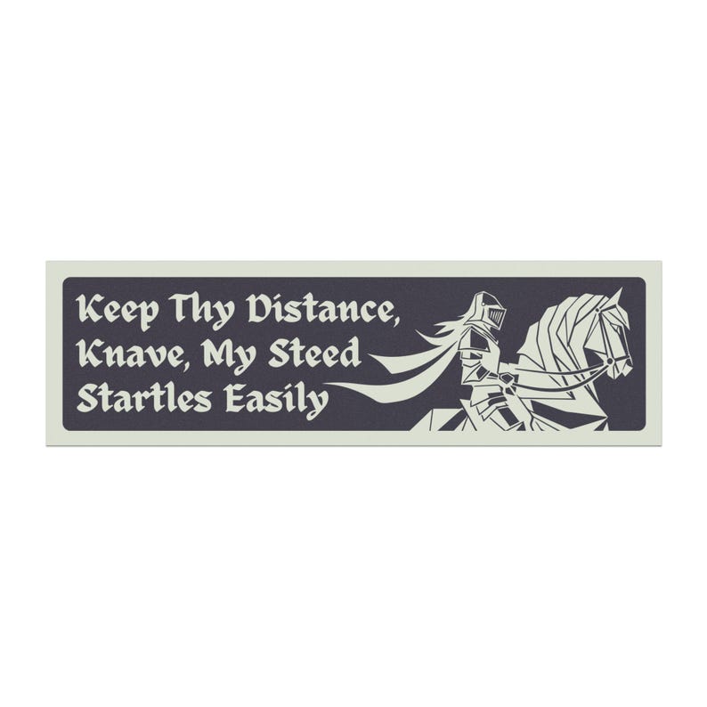 Medieval Knight Bumper Sticker, Funny Magnetic Gothic Witch Car Decal ...