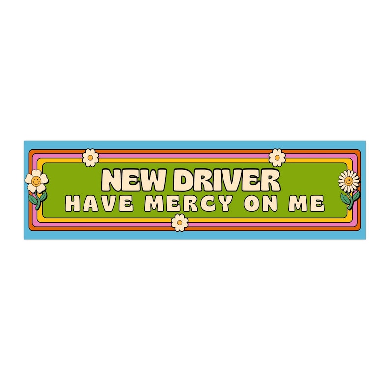 Pls Be Nice New Driver Bumper Sticker Genz New Driver Cute Car Magnet ...