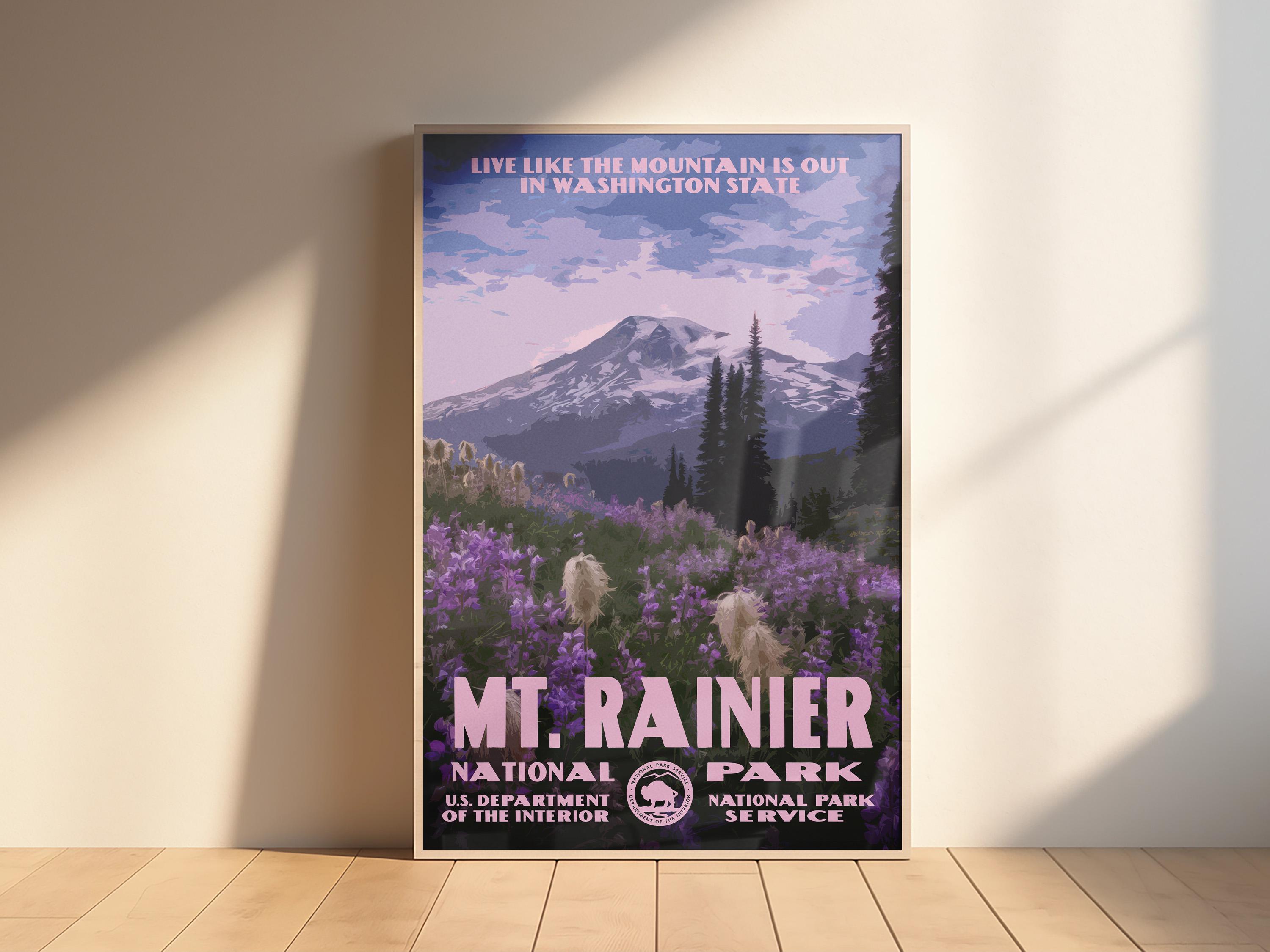 Mt. Rainier National Park Poster - Iconic WPA Style Poster of the 1930 ...