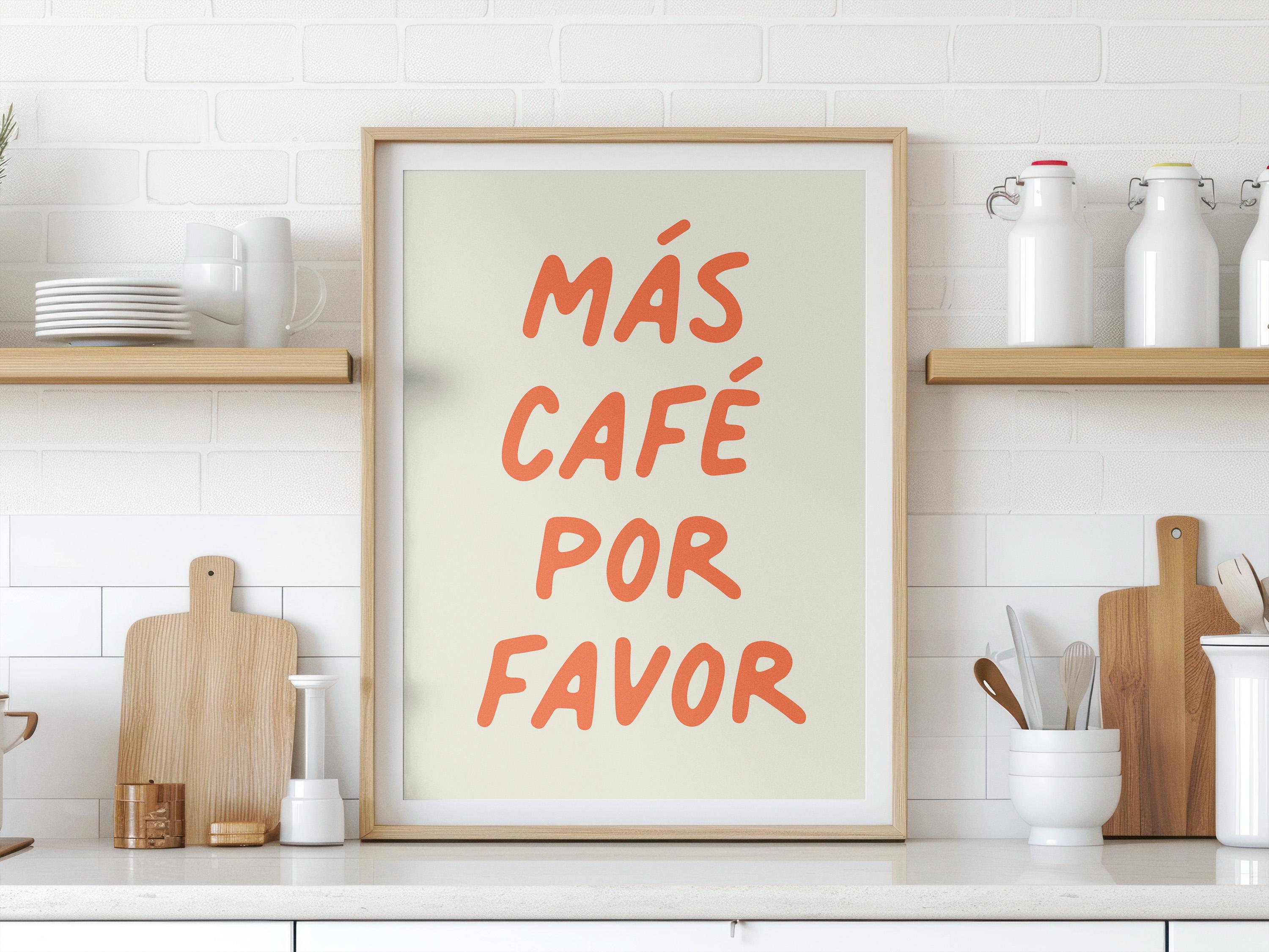 MÁS CAFÉ PRINT – Kitchen Coffee Print, Spanish-inspired Flair, Coffee ...