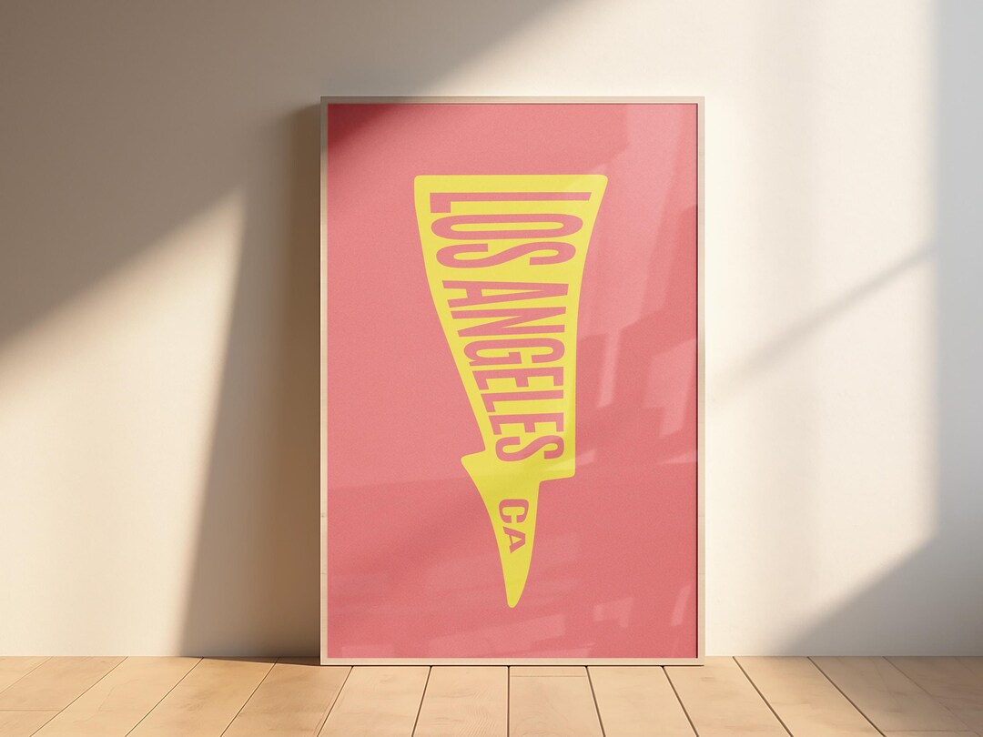 LOS ANGELES PENNANT - City Pennant Poster, Personalized Wall Decor ...