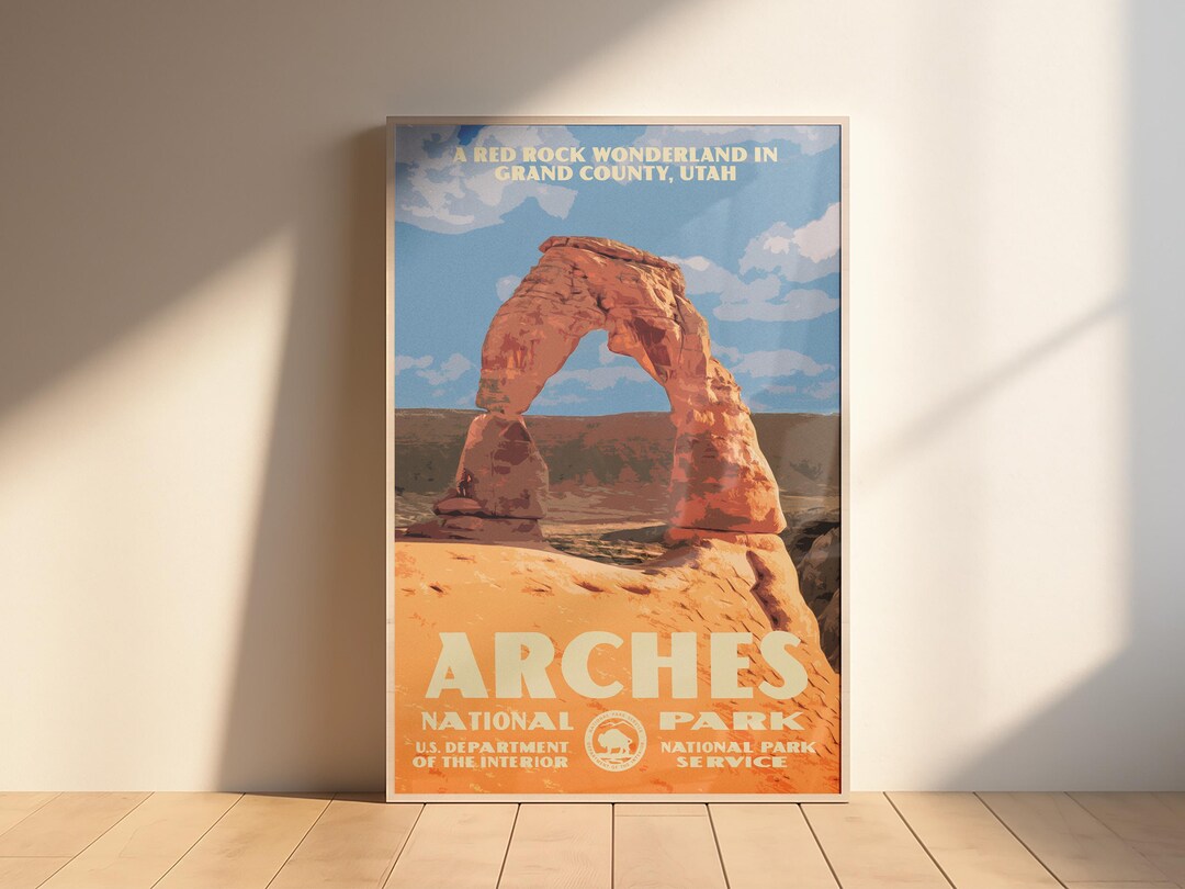 Arches National Park Poster - Iconic WPA Style Poster of the 1930's ...