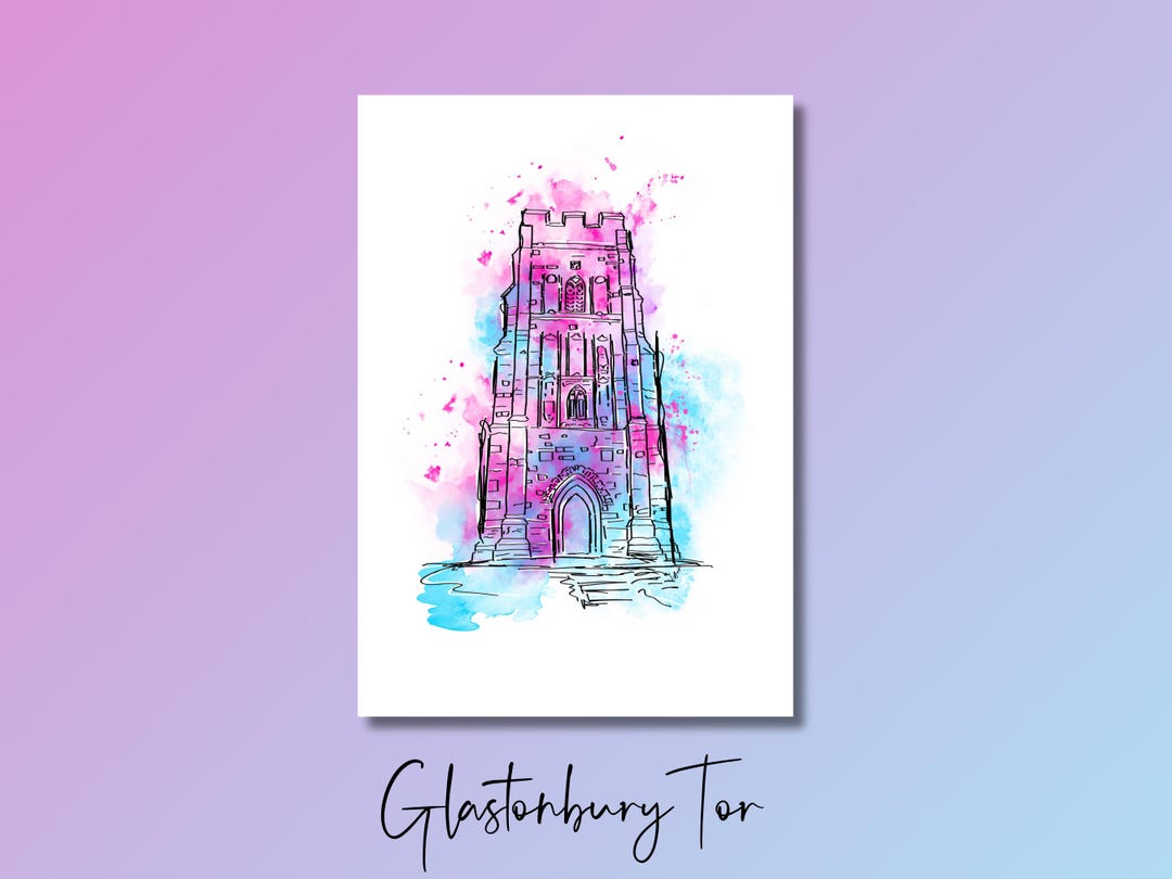 Glastonbury Tor Childhood Reflections in Ink and Watercolour Instant ...