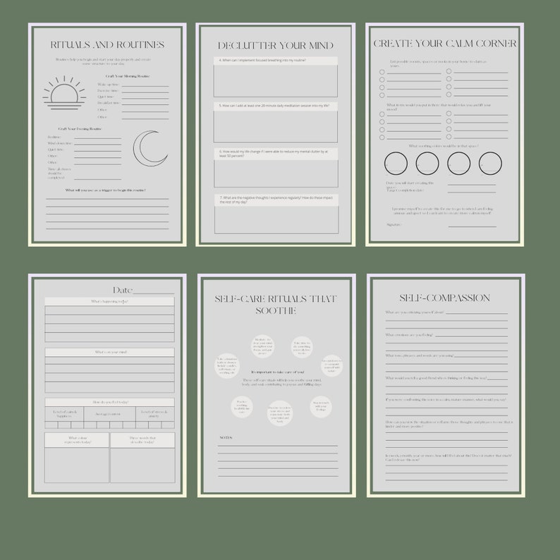 DIGITAL Download Calming Your Mind Journal Mindful, Self-care, Stress ...